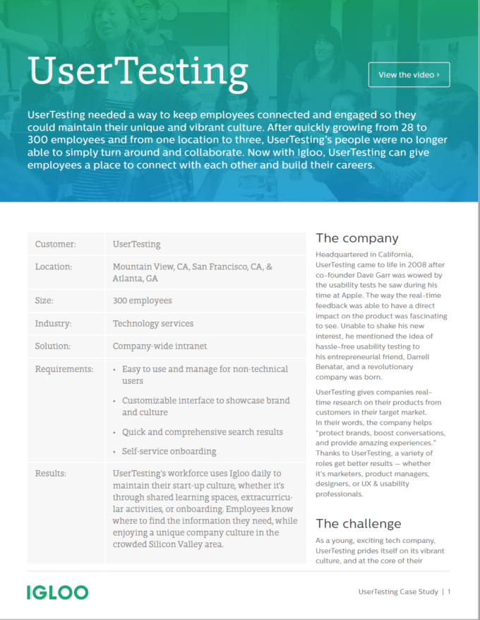 Igloo Case Study - The Community Roundtable